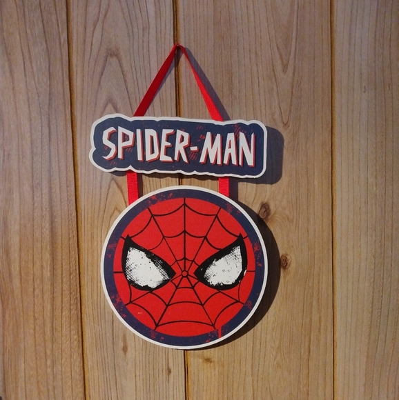 Marvel | Other | 3 New Spiderman Hanging Wooden Sign Plack Wall Decor ...